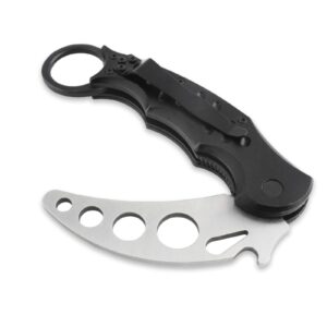 andux karambit, stainless steel tool holes with pocket clip dull wd01 (black)