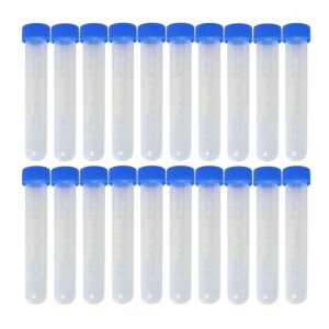 RLECS 20pcs 10ml Centrifuge Test Tubes with Screw Cap and Graduation, Lab Plastic Frozen Round Bottom Vial Container for Laboratory School Educational