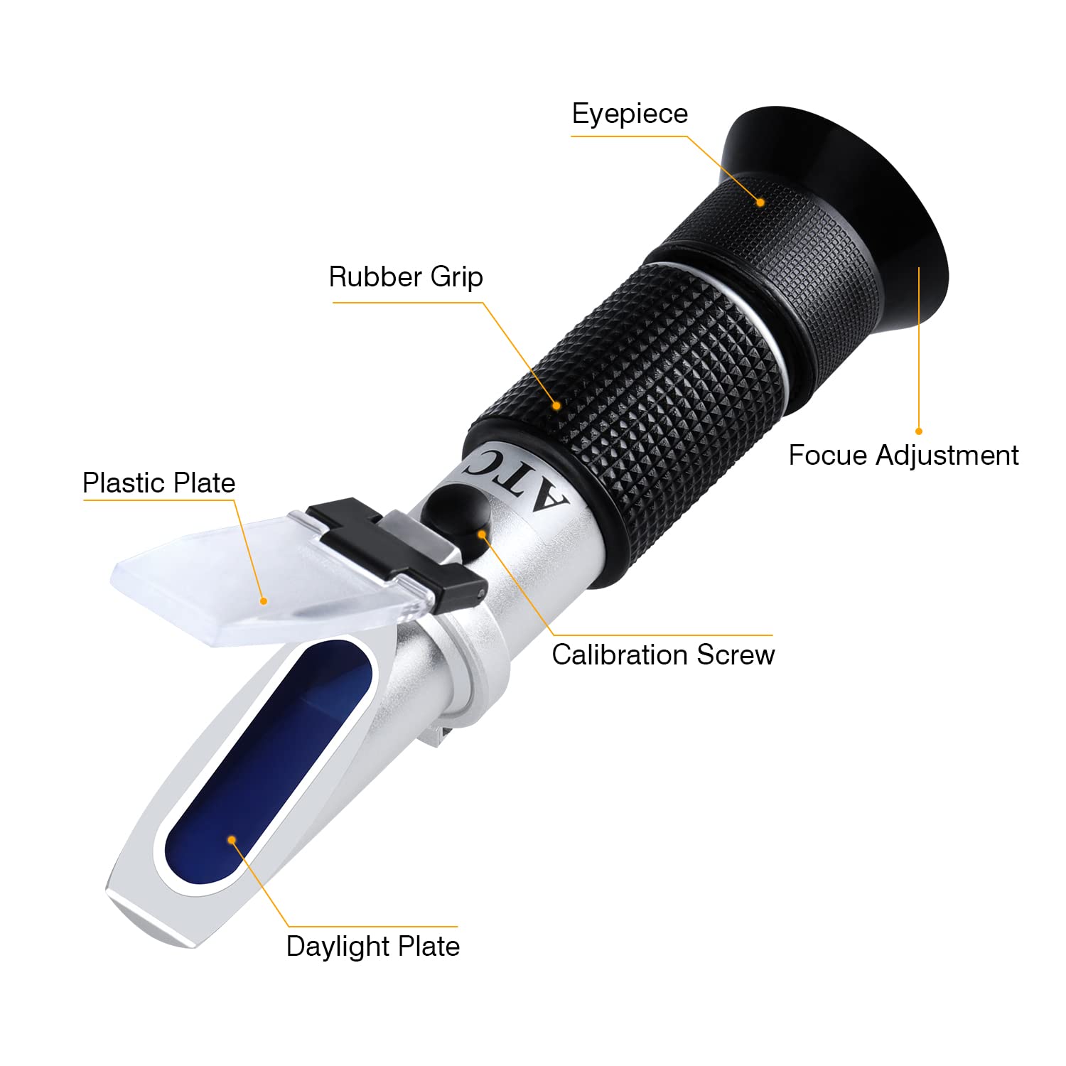 Wine Refractometer for Grape Wine Brewing, Brix Wine Refractometer for Measuring Sugar Content in Original Grape Juice & Predicting Wine Alcohol Degree, Dual Scale of Brix 0-40% and Alcohol 0-25% vol