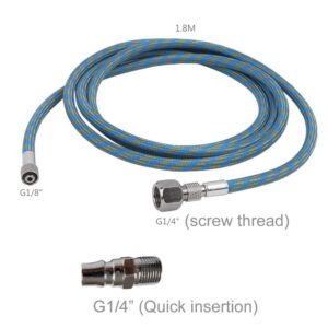 Super More 6-Ft Braided Airbrush Air Hose Standard 1/8" - 1/4" Adapter Suit for Airbursh Kit 3 in 1