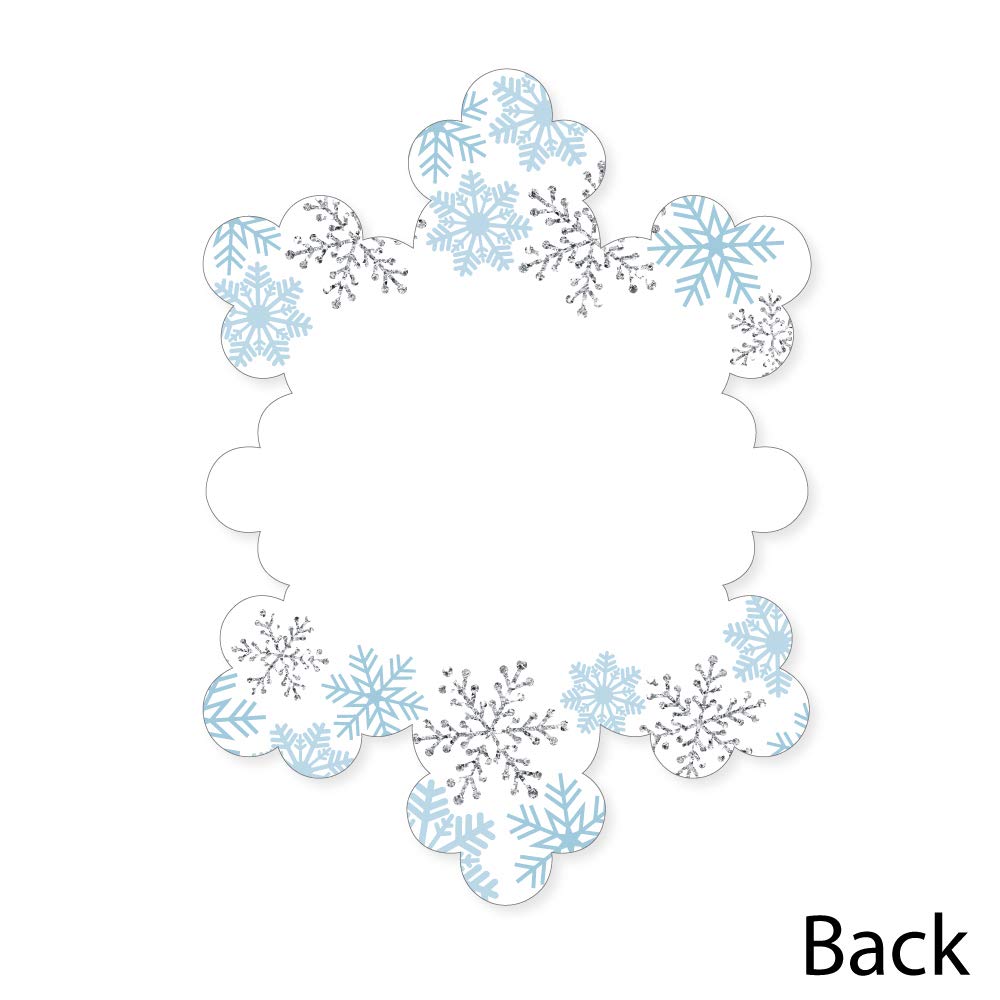 Big Dot of Happiness Winter Wonderland - Shaped Thank You Cards - Snowflake Holiday Party and Winter Wedding Thank You Note Cards with Envelopes - Set of 12