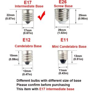 AHEVO E17 LED Light Bulbs, 80-100W Equivalent, 12W, 1200 Lumens, White 6000K,Intermediate E17 Base,NOT Candelabra Base, for Ceiling Fan, Headboard Reading Light, Non-Dimmable, 4 Pack