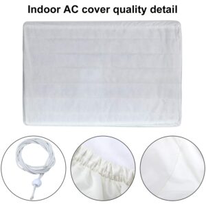 Mudder 2 Pieces Window Air Conditioner Cover Waterproof Adjustable Winter Window AC Cover Indoor Outdoor Windproof with Elastic Straps for Bottom Covered Outside Unit