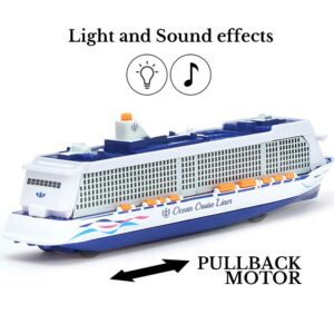 Ocean Cruise Liner Model Diecast Metal Toy Ship with Sound Light Effects 20 cm 8 in