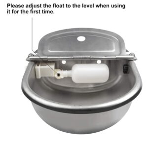 CPROSP Automatic Cow Drinking Water Bowl with GHT 3/4'' Adapter, with Pipe Hose Stainless Steel Pet Supplies G1/2" M20/20mm Thread