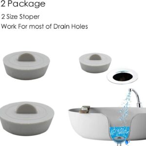 2 Size Universal Bathtub Drain Stoper Plugs, Drain Stopper for Bathtub and Bathroom Sink Wash Basin Bounce