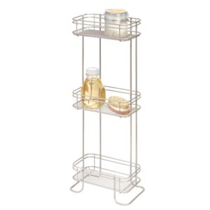 idesign weston 3-tier shower shelf organizer for shampoo, conditioner, soap, cosmetics, beauty products, 10.34" x 6.5" x 25.9", satin