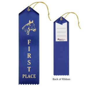 RibbonsNow Horse Show Ribbons 1st - 6th Place - 72 Total Ribbons - 12 Each Place with Card & String