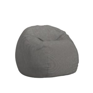 CordaRoy's Corduroy Bean Bag Chair, Convertible Chair Folds from Bean Bag to Lounger, As Seen on Shark Tank, Grey - Full Size