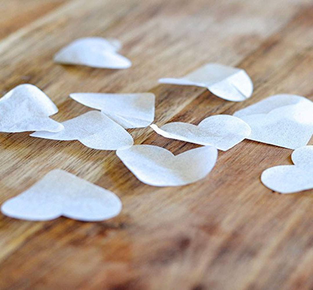 White Tissue Paper Heart Confetti 1 inch Biodegradable Confetti Paper for Wedding Party Filled Balloon or Table Decor Pack of 4000