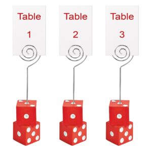 bunco dice table number stands - premium acrylic finish casino place card holders with number 1, 2, and 3. perfect for casino weddings or bunco game kit supplies. small usa business.