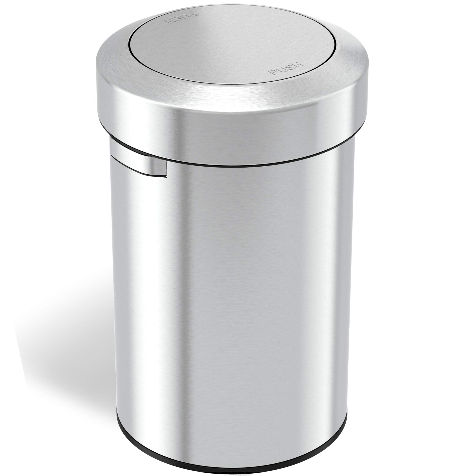 iTouchless, Restaurant, Office and Kitchen Titan 17 Gallon Swing Open Trash, Stainless Steel Self-Balance Flip Top Lid Commercial Grade 64 Liter Garbage Can is Perfect for Business, Softstep 17 Gal