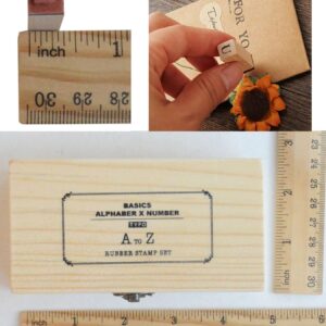 Pack of 36 Pcs Small Wooden Rubber Stamps 0.2 Inch of Letter and Number for DIY Craft Card and Photo Album (B)