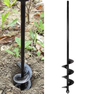 syitcun auger drill bit for planting 1.6"x16.5", post hole auger for planting bulbs, easy post hole digger with drill for 3/8”hex drive drill