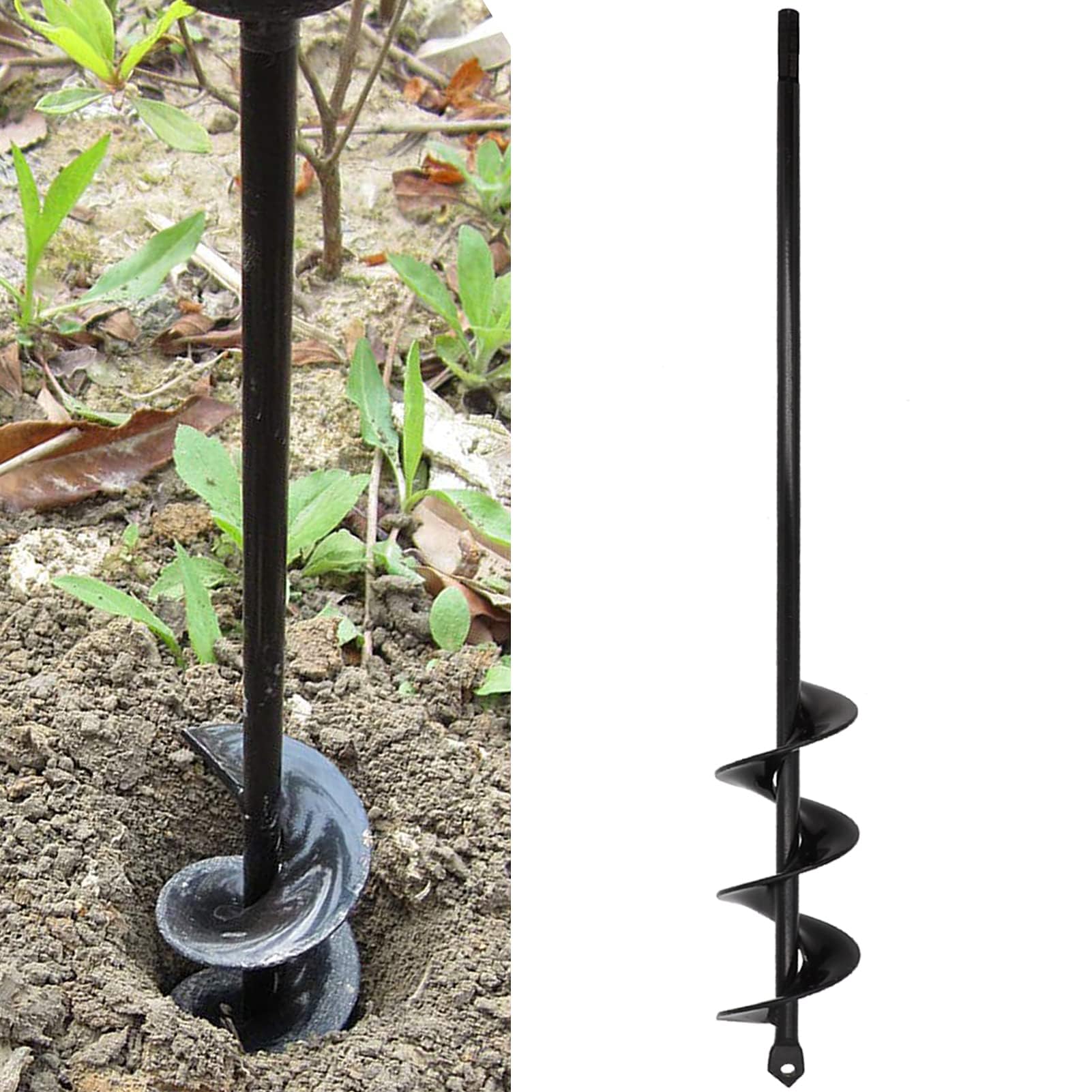 SYITCUN Auger Drill Bit for Planting 1.6"x16.5", Post Hole Auger for Planting Bulbs, Easy Post Hole Digger with Drill for 3/8”Hex Drive Drill