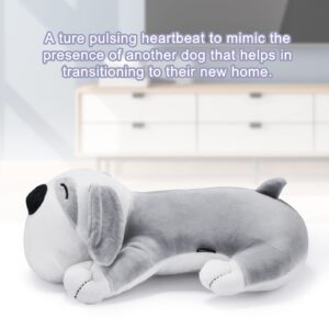 Moropaky Heartbeat Dog Toy Puppy Toy Dog Anxiety Toy to Separate Relief for Pet Cuddle Soother Comfort Calming Create Training Sleep Aid Behavioral Aid Heartbeat Stuffed Animal, Grey