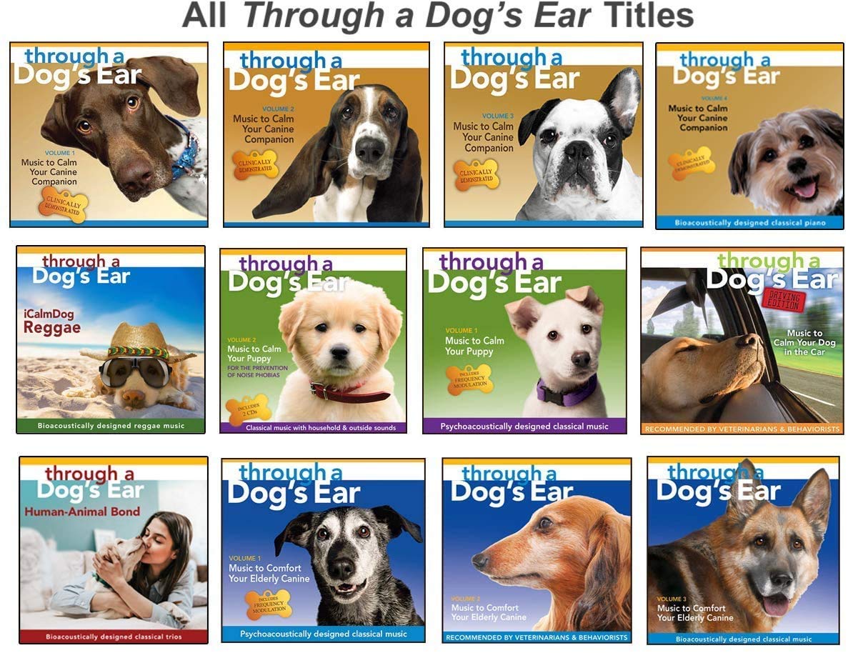 iCalmPet | Through a Dog's Ear: A Calm Variety |3-CD Box Set | 3-hrs | Reduces anxiety with solo piano, classical trios, and reggae rhythms to stay calmer longer