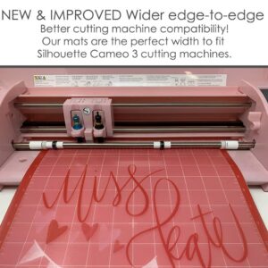 MK Mat for Cricut Silhouette - 12"x12" - New & Improved (Wider & Better Markings) - Standard Stick Pink Cutting Mat (3 Pack) - by Miss Kate Cuttables