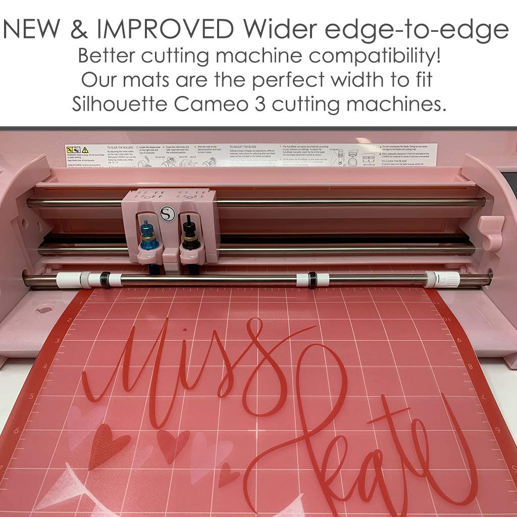 MK Mat for Cricut Silhouette - 12"x12" - New & Improved (Wider & Better Markings) - Standard Stick Pink Cutting Mat (3 Pack) - by Miss Kate Cuttables