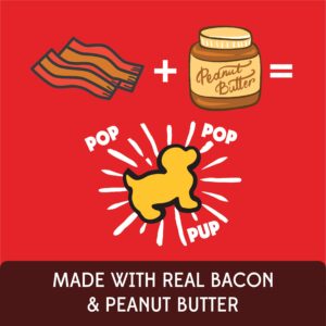 Pup Corn Plus - Puffed Dog Treats with Prebiotics and Probiotics - Bacon & Peanut Butter (24oz) - Made in USA