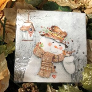 20-ct 13x13 Christmas Napkins with Snowman Napkins Christmas Paper Napkins Christmas Napkins Paper Christmas Cocktail Napkins Thanksgiving Napkins Decorative Decoupage Bird Winter Napkins