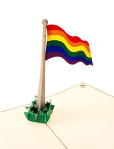 igifts and cards awesome pride rainbow flag 3d pop up greeting card – gay gift for husband, lesbian present for wife, support for lgbtqia month, unique lgbt birthday celebration, 6"x8"