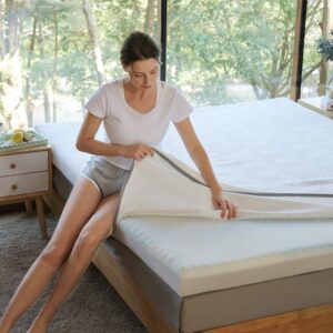 Novilla Full Size Mattress Topper, 3 Inch Dual Layer Memory Foam Mattress Topper Enhance Cooling, Supportive & Pressure Relieving, with Breathable Cover,Full Size, Yozora