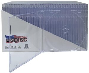 usdisc cd jewel cases slimline 5.2mm, single 1 disc, clear, pack of 400