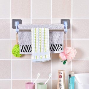 shlutesoy Kitchen Multifunctional Towel Cabinet Rack Hanger Bathroom Double Pole Holder Blue