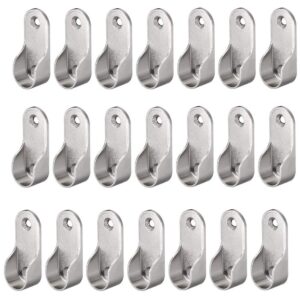 eyech 40pcs zinc alloy hardware oval closet rod end supports 16mm x 30mm wardrobe flange bracket holder