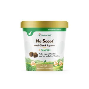 naturvet - no scoot for dogs - 60 soft chews - plus pumpkin - supports healthy anal gland & bowel function - enhanced with beet pulp & psyllium husk