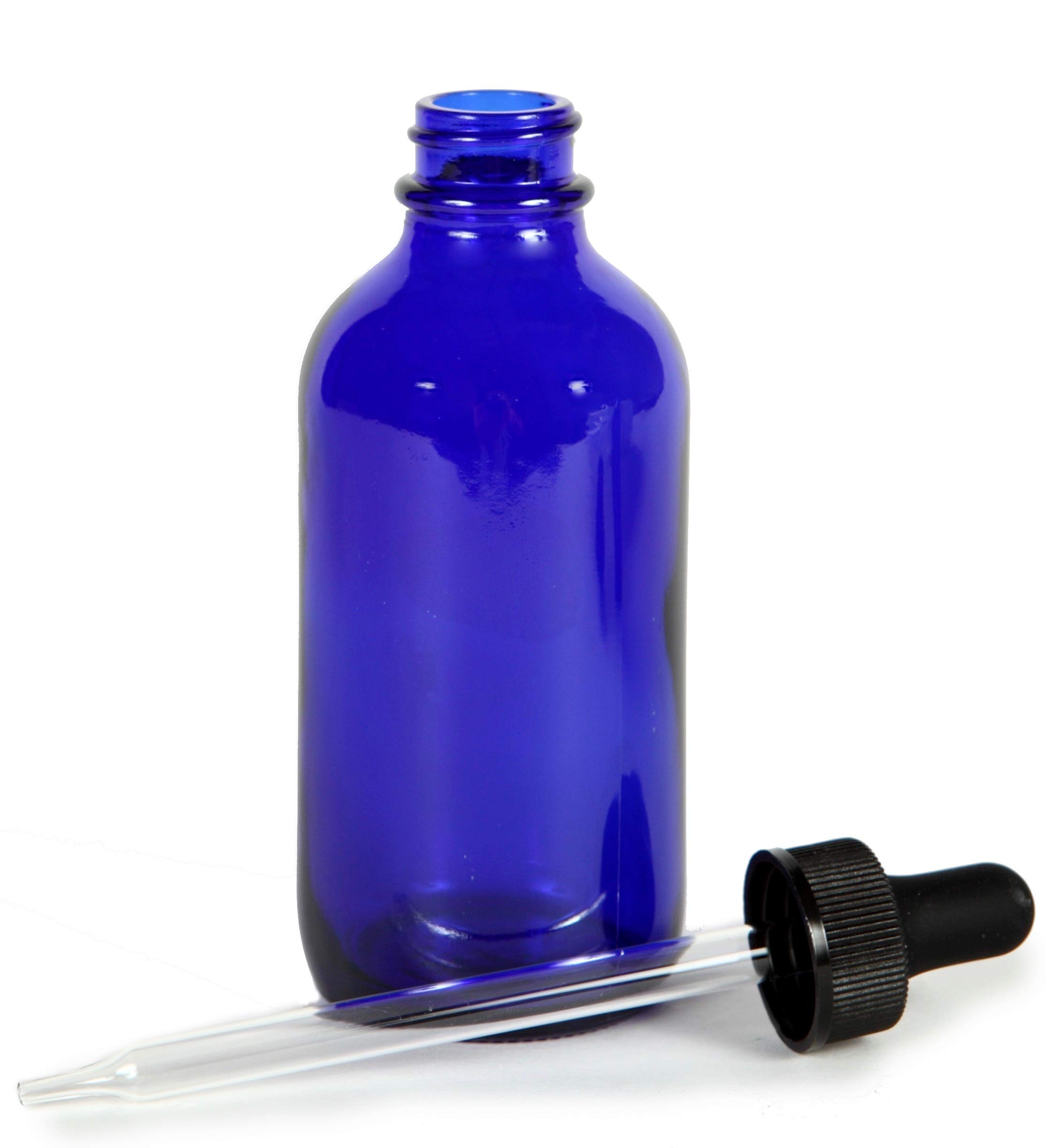 Vivaplex, Cobalt Blue, 4 oz Glass Bottles, with Glass Eye Droppers - 2 pack