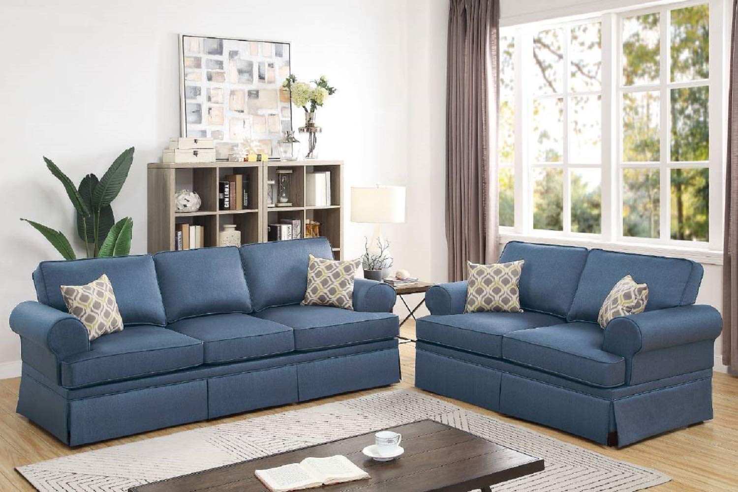 Poundex Sofas, Blue