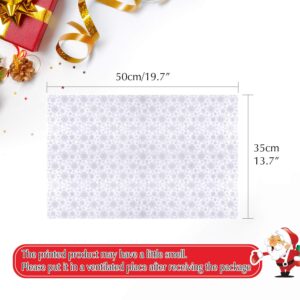 FEPITO 100 Sheets Silver Snowflake Wrapping Paper Big Size Christmas Tissue Paper for DIY and Craft, Gift Bags Decorations (14 x 20 Inch)