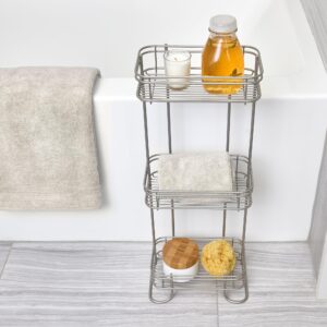 iDesign Weston 3-Tier Shower Shelf Organizer for Shampoo, Conditioner, Soap, Cosmetics, Beauty Products, 10.34" x 6.5" x 25.9", Satin