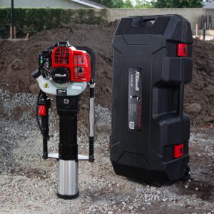 XtremepowerUS 38cc Gas-Powered T Post Driver Fence Post Driver Gasoline Piling 4-Stroke EPA Certificated w/Rolling Case