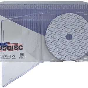 USDISC CD Jewel Cases Slimline 5.2mm, Single 1 Disc, Clear, Pack of 400