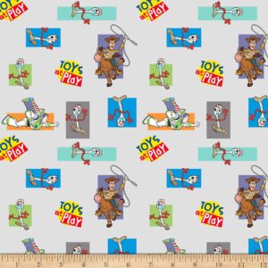 disney toy story 4 toys at play with forky multi, fabric by the yard