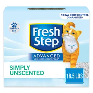 fresh step advanced simply unscented clumping litter, fresh step unscented cat litter fights odor on contact, 18.5 lb. box