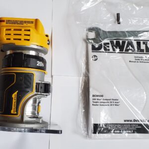 Dewalt DCW600BR 20V MAX XR Brushless Compact Lithium-Ion 1/4 in. Cordless Router (Tool Only) (Renewed)