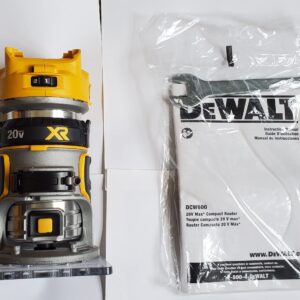 Dewalt DCW600BR 20V MAX XR Brushless Compact Lithium-Ion 1/4 in. Cordless Router (Tool Only) (Renewed)