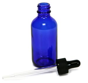 vivaplex, cobalt blue, 2 oz glass bottles, with glass eye droppers - 2 pack