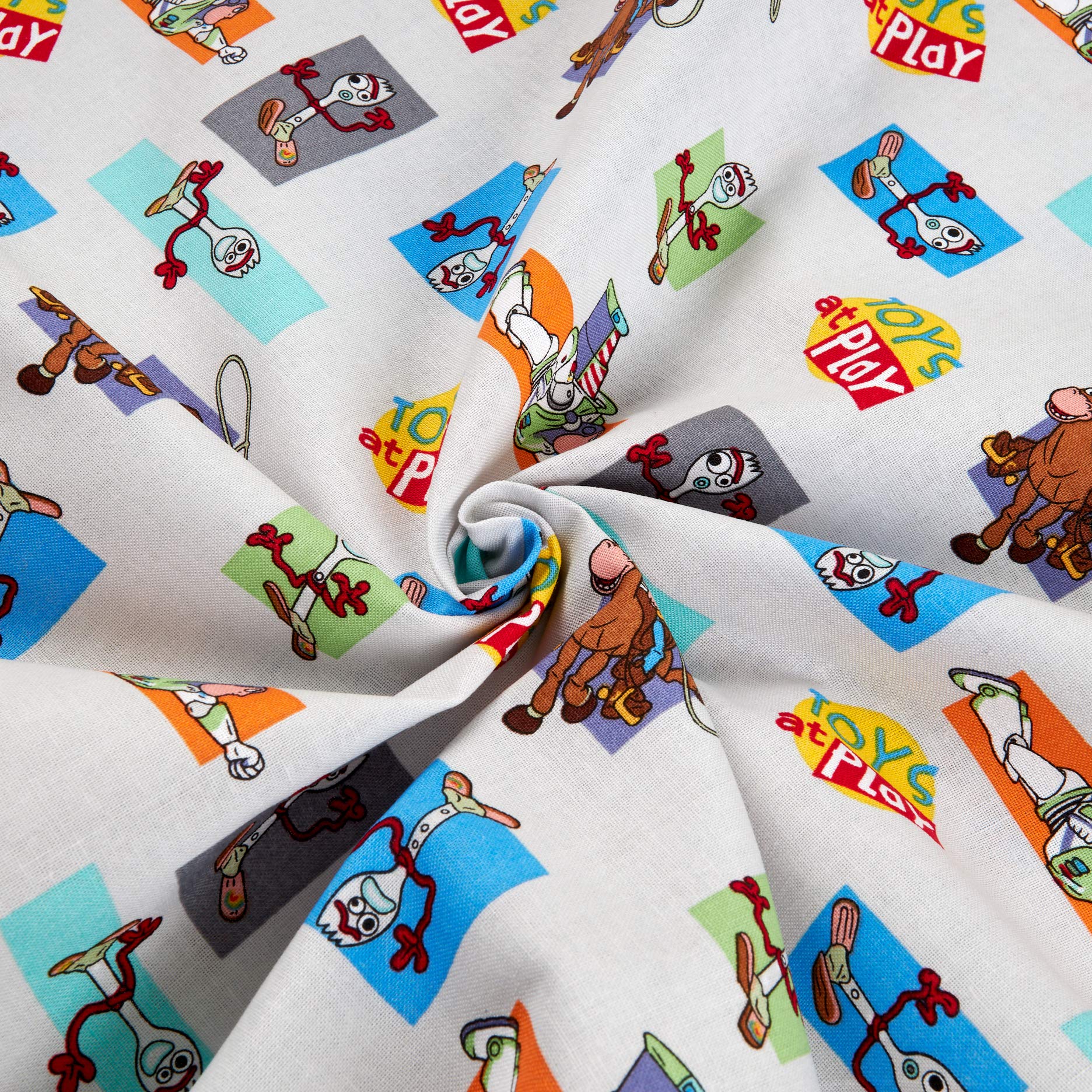 Disney Toy Story 4 Toys At Play With Forky Multi, Fabric by the Yard