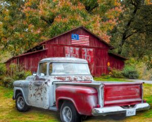 david textiles old truck southern vintage cotton fabric panel 36 x 44