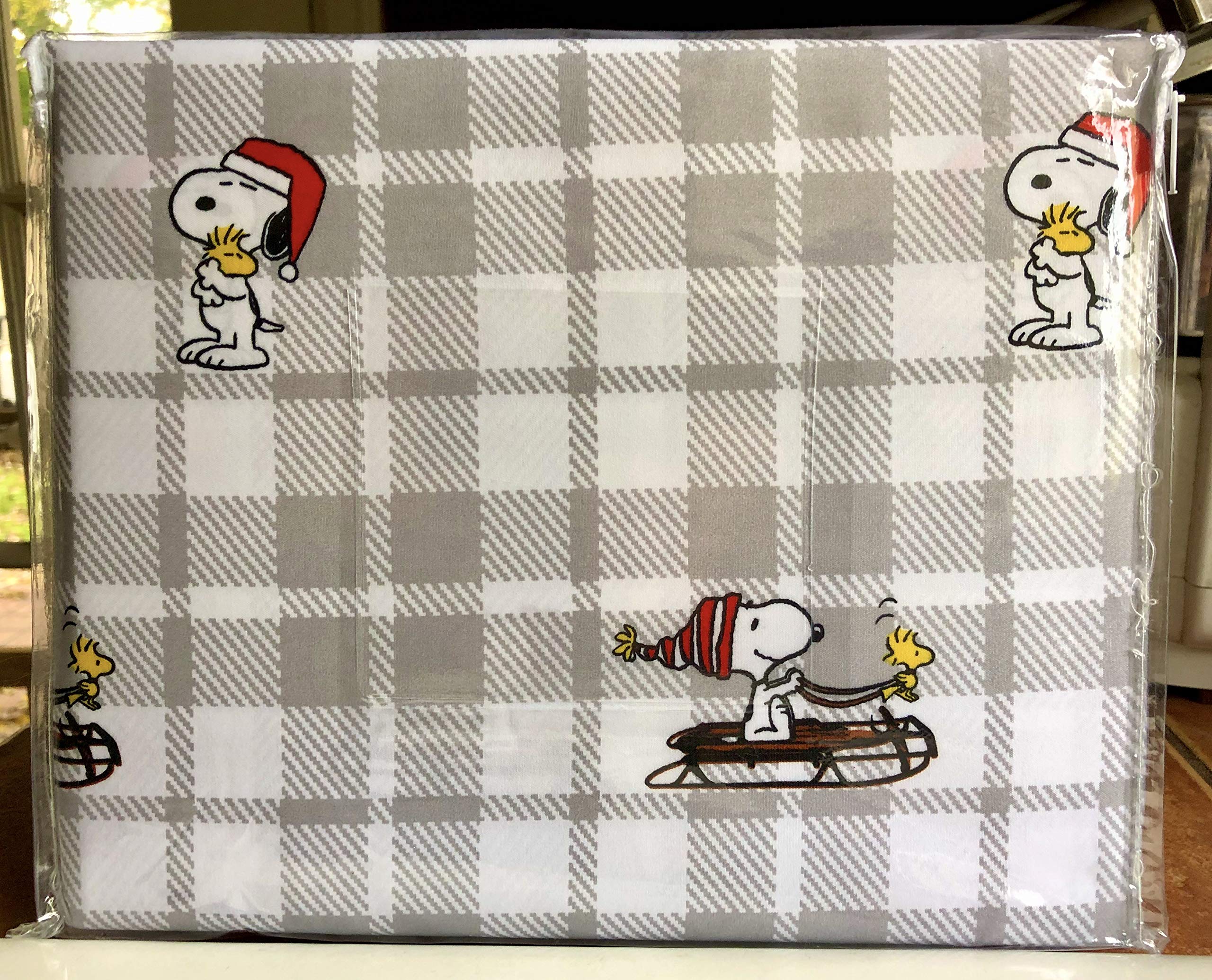 Burkshire Home Snoopy SANTA Peanuts TWIN SIZE Sheet Set (christmas holiday)