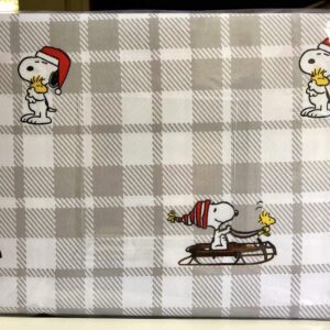 Burkshire Home Snoopy SANTA Peanuts TWIN SIZE Sheet Set (christmas holiday)