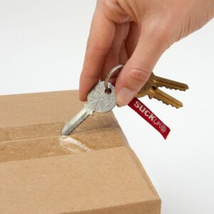 Suck UK Key Ring Box Cutter | Portable Safety Knife | Stainless Steel Cardboard Cutter | Mini Cutter Knife | Safety Knife Cutter Box Opener | Box Knife | Serrated Edge