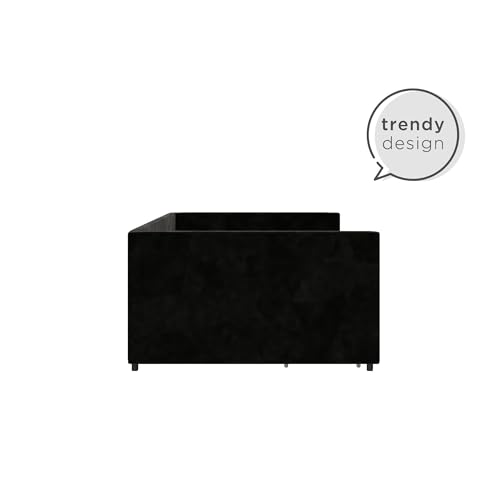 DHP Theo Daybed with Storage Drawers, Full, Black Velvet