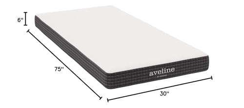 Modway Aveline 6” Gel Infused Memory Mattress with CertiPUR-US Certified Foam Narrow Twin Mattress