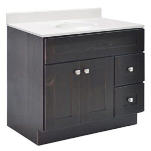 design house brookings 37 inch bathroom vanity with cultured marble vanity top - unassembled bathroom vanity with sink, espresso